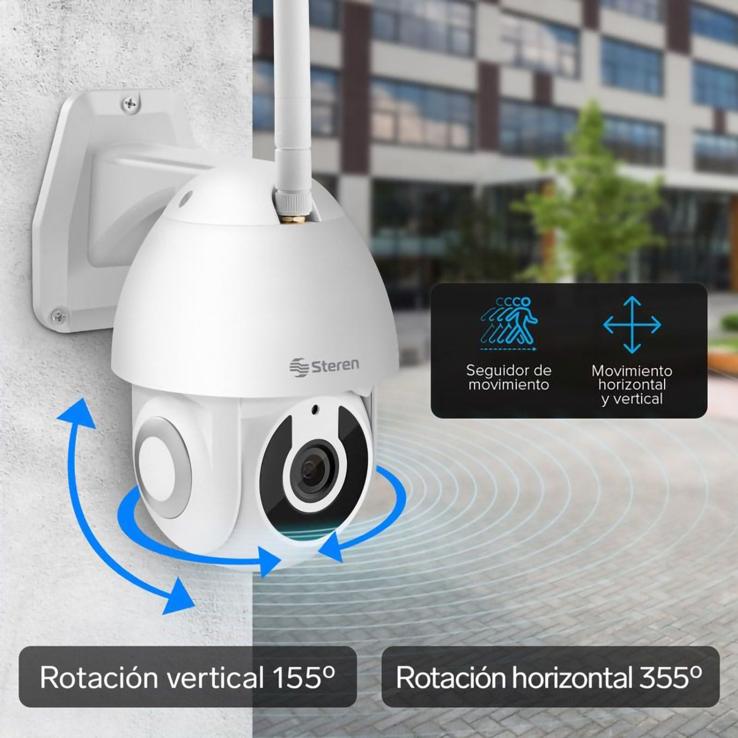 Cámara de seguridad WiFi Full HD + conexión Ethernet y rastreo de ...