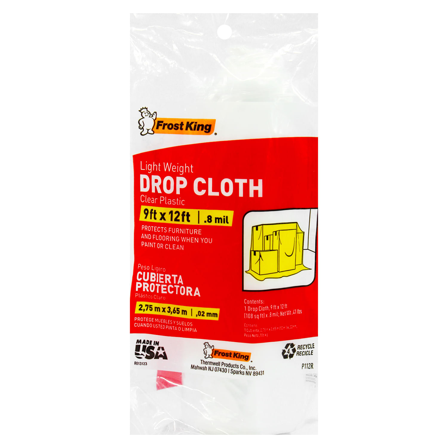 Plástico protector TRANSPARENTE de 275 x 365 x 0,08 cm protege muebles ...