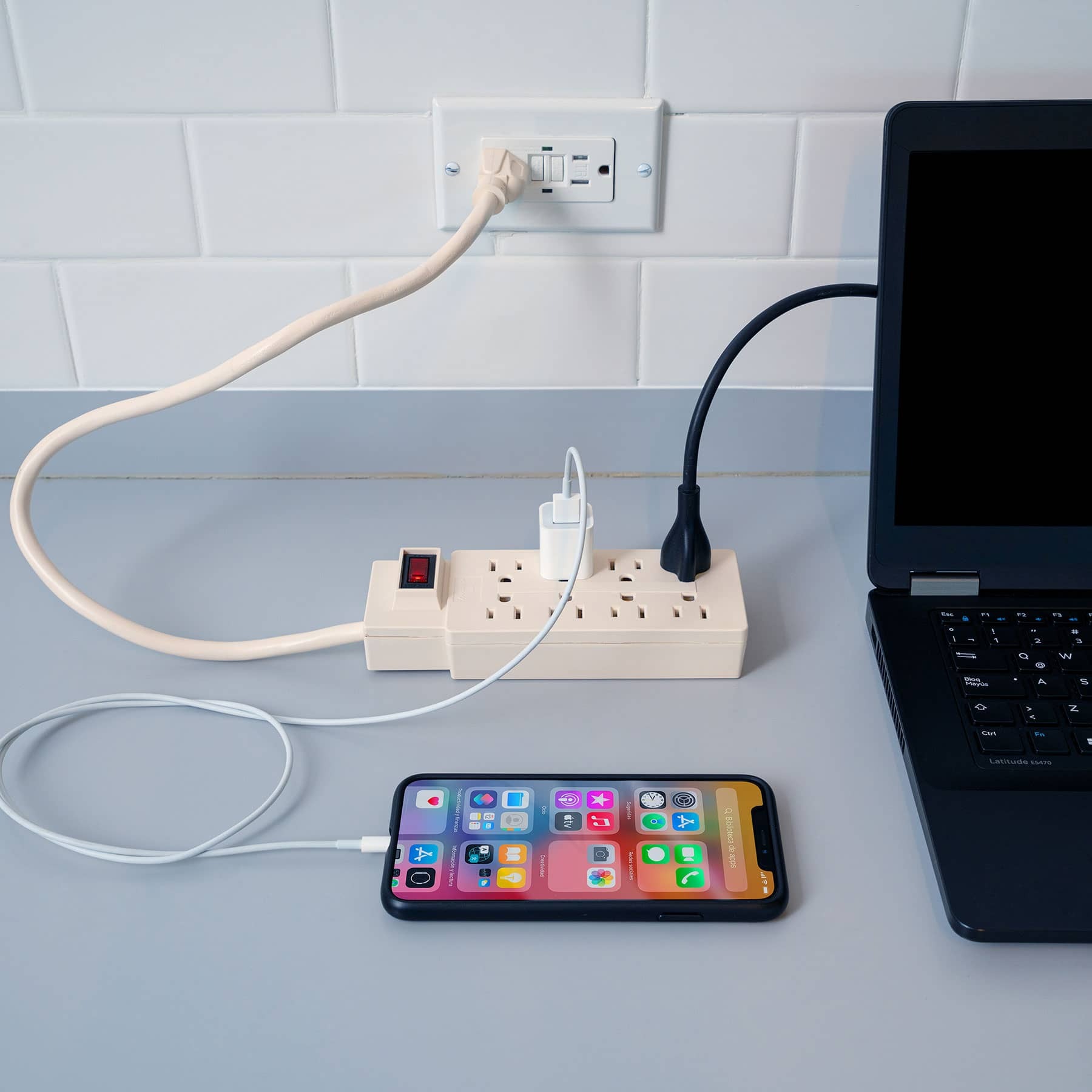 Regleta multicontacto 14 AWG de 50 cm con 8 entradas para USO RUDO ...