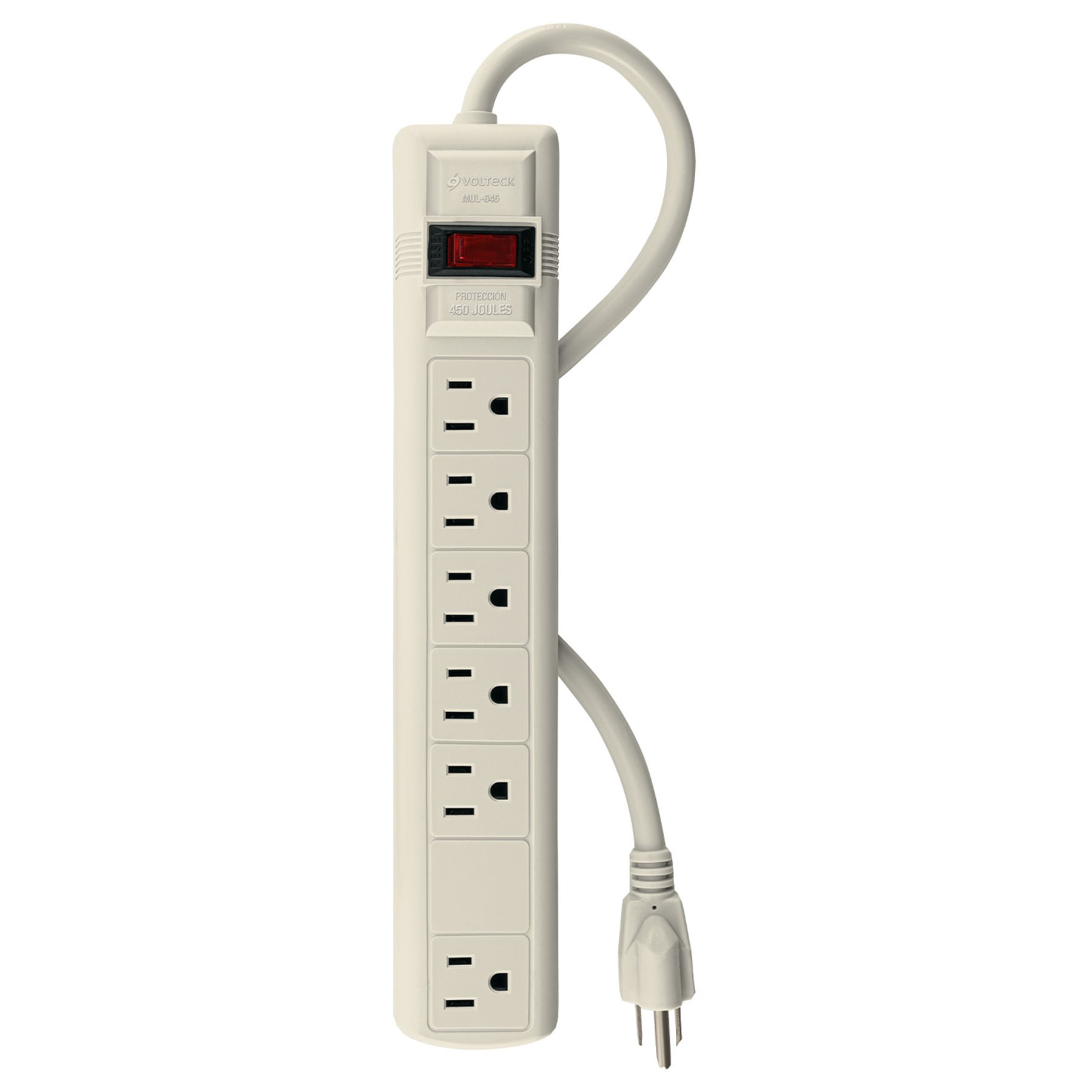 Regleta multicontacto 14 AWG de 75 cm con 6 entradas + supresor de ...