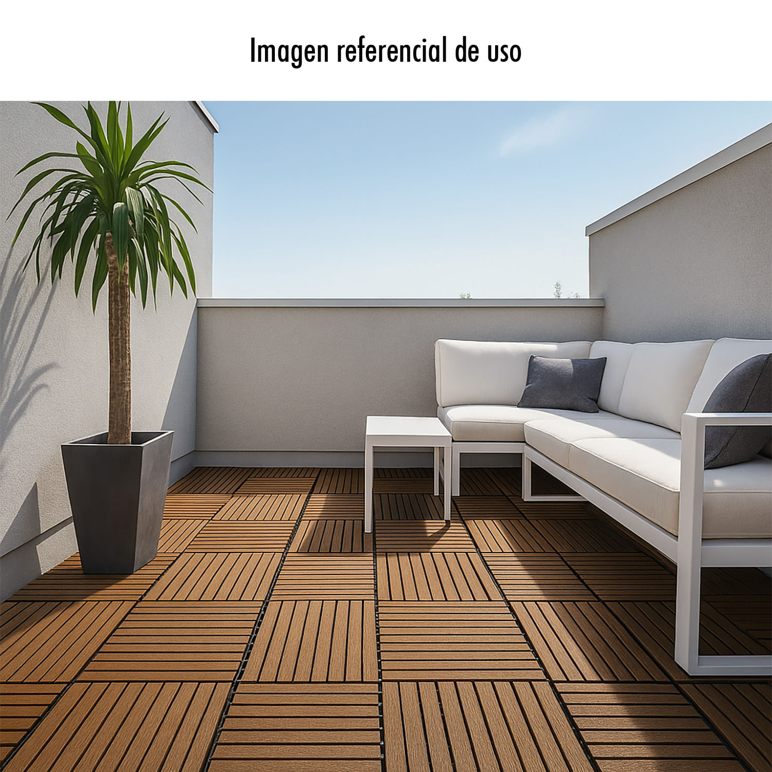Piso modular exterior de PVC de 30 x 30 cm con diseño de tablones de ...