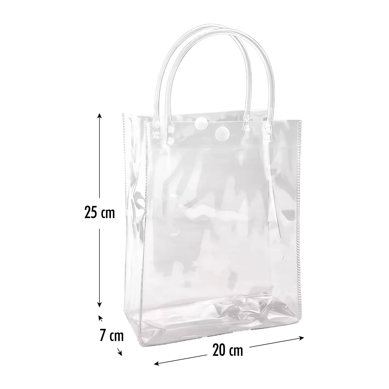 Funda de PVC transparente tipo cartera de 20 x 25 x 7 cm con botón de ...