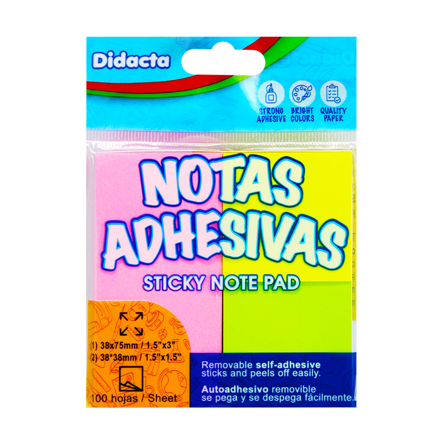 Set de notas adhesivas de 100 hojas en 2 dimensiones distintas ...