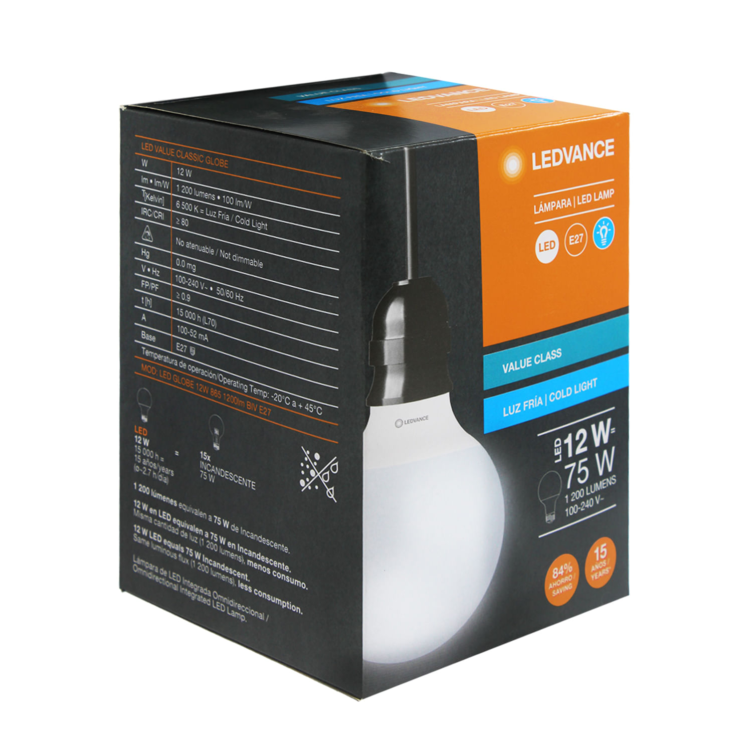 Foco LED GLOBE de 12W, 1200 lm, luz blanca. - LEDVANCE - Kywi