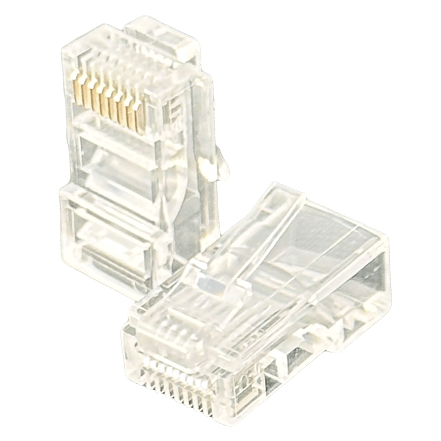 Conector RJ45 Cat 5 diseñado para facilitar la alineación correcta de ...