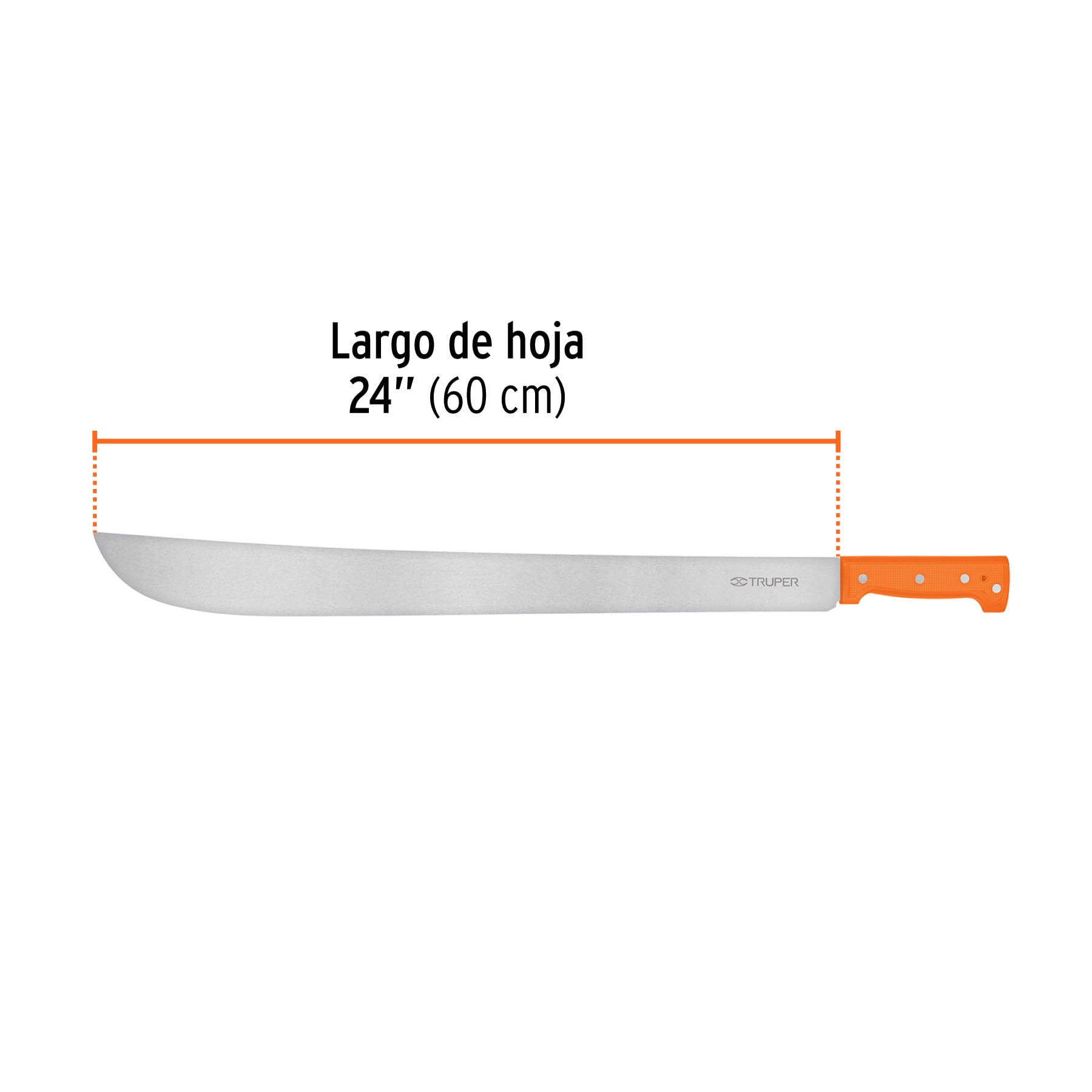 Machete de 24" con hoja de acero al carbono con cacha plástica ...