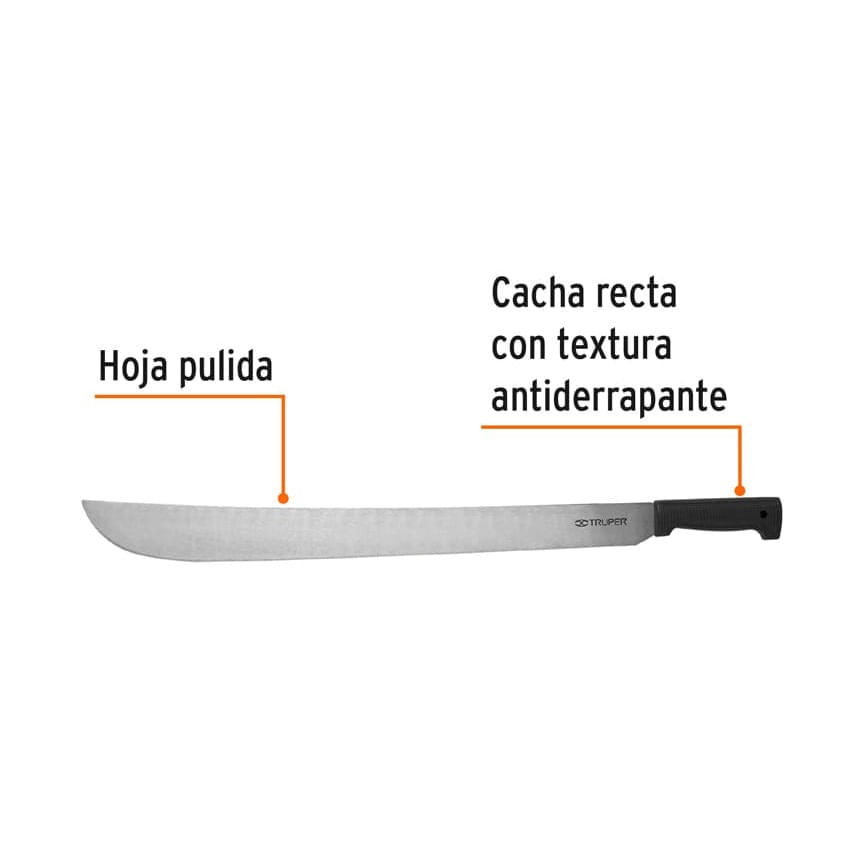 Machete de 24" con hoja de acero pulido con cacha plástica inyectada ...