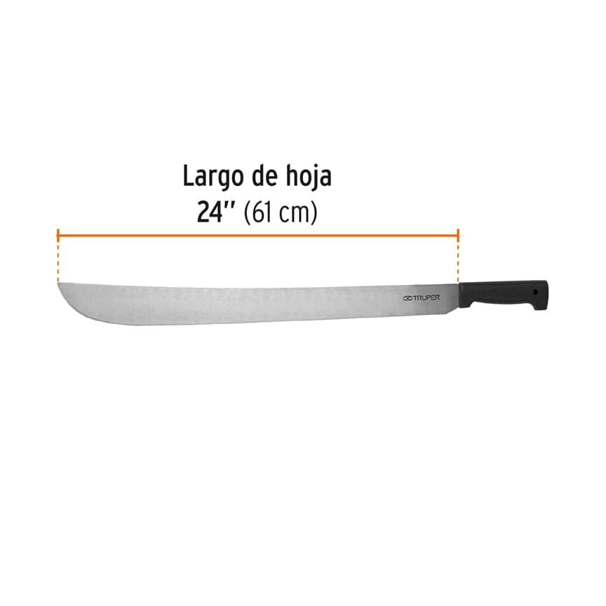 Machete de 24" con hoja de acero pulido con cacha plástica inyectada ...