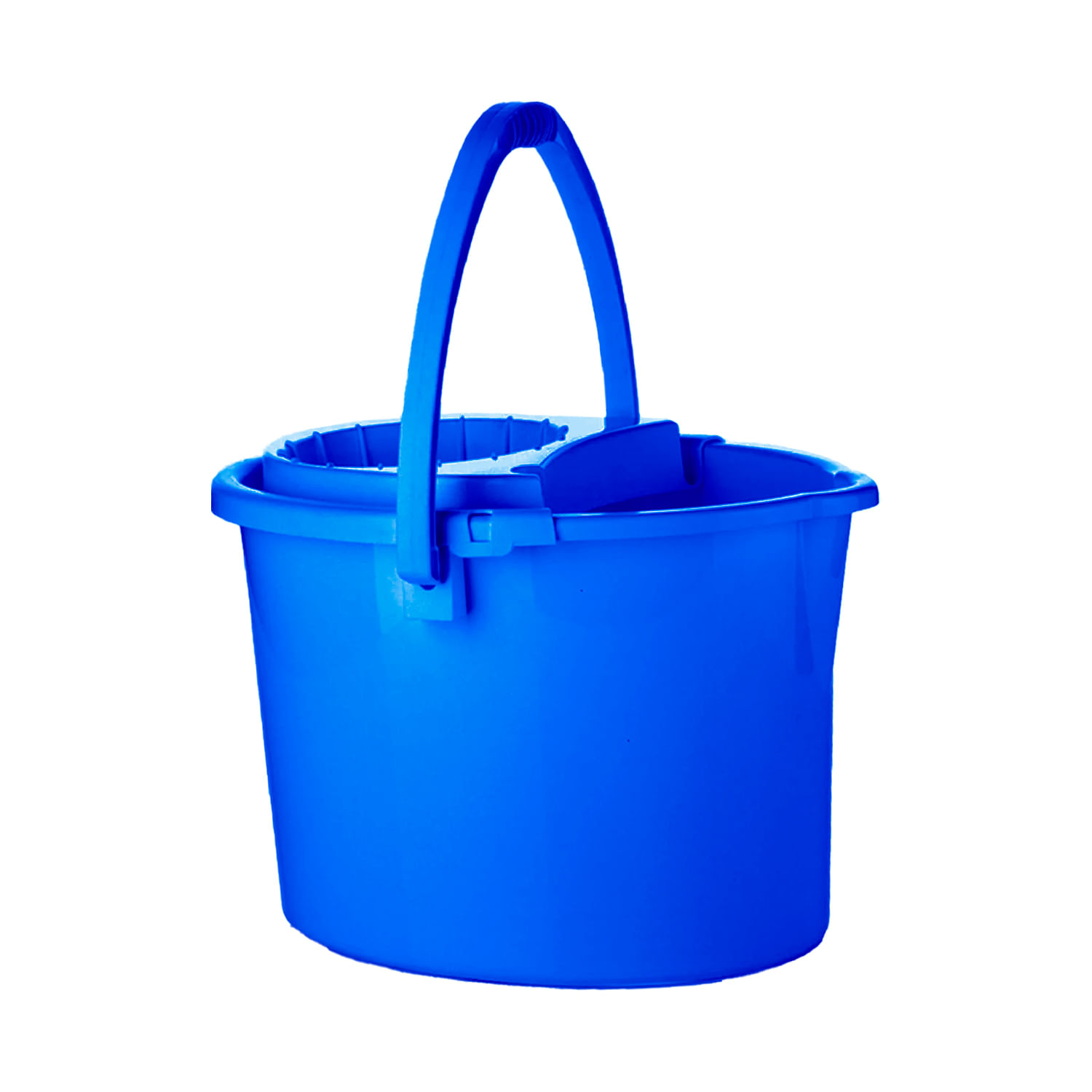 Balde con escurridor azul de plástico, capacidad hasta 12lt. - ESTRA - Kywi