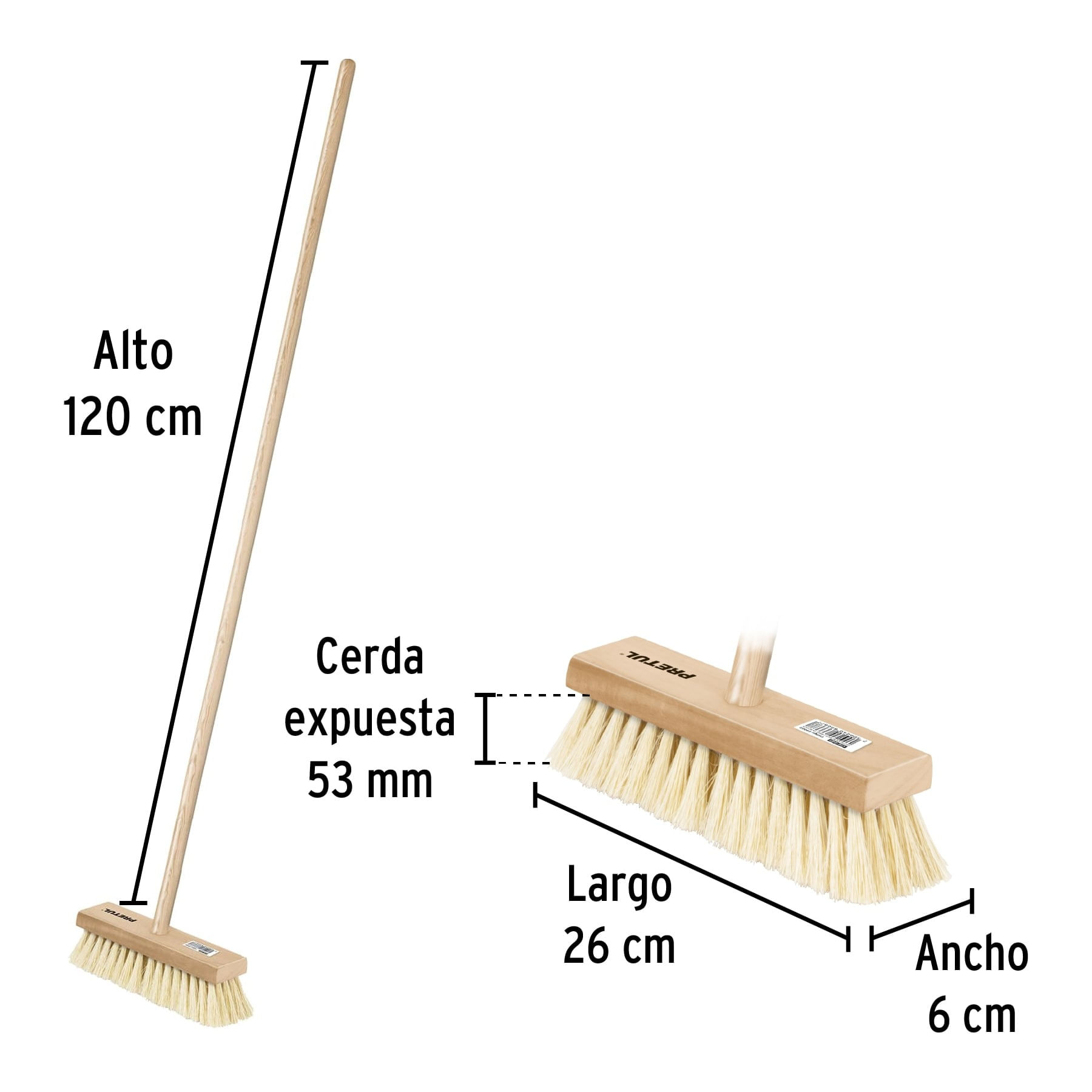 Escoba para impermeabilizar con cerdas de IXTLE natural (fibra vegetal ...