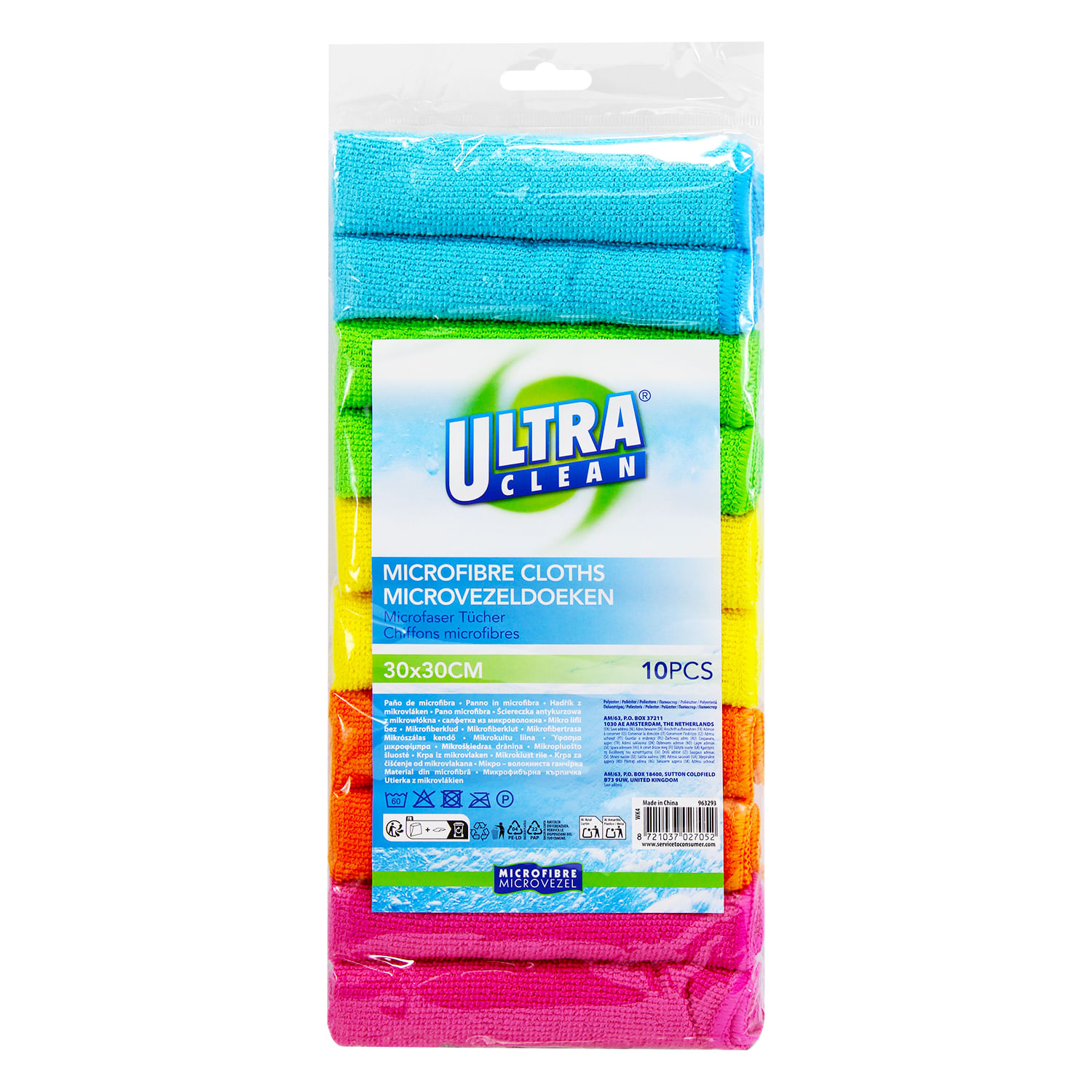 Pack de 10 paños de microfibra de colores de 30 x 30 cm. - ULTRA CLEAN ...