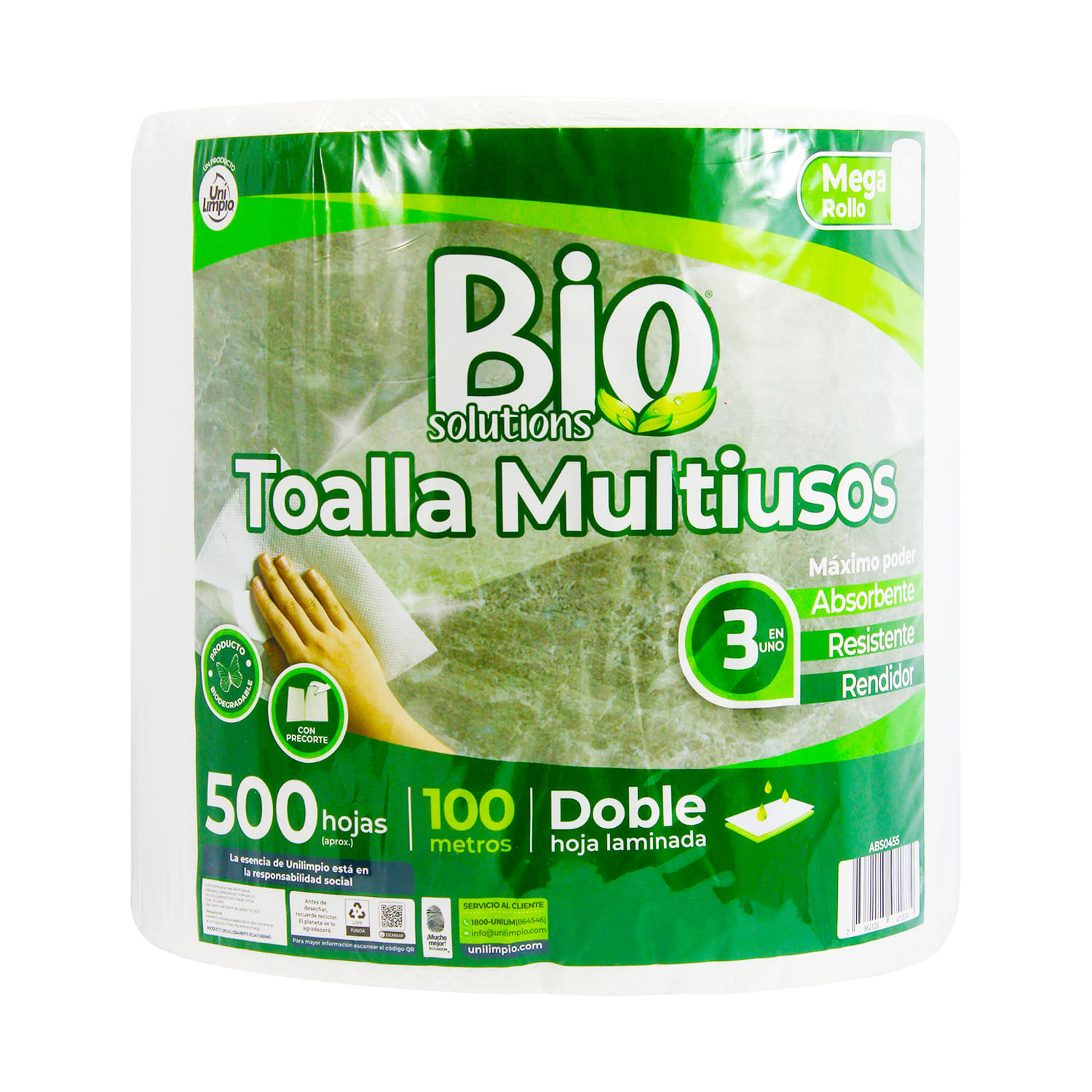 Toalla multiusos para el hogar en rollo de 500 hojas / 100 m ...