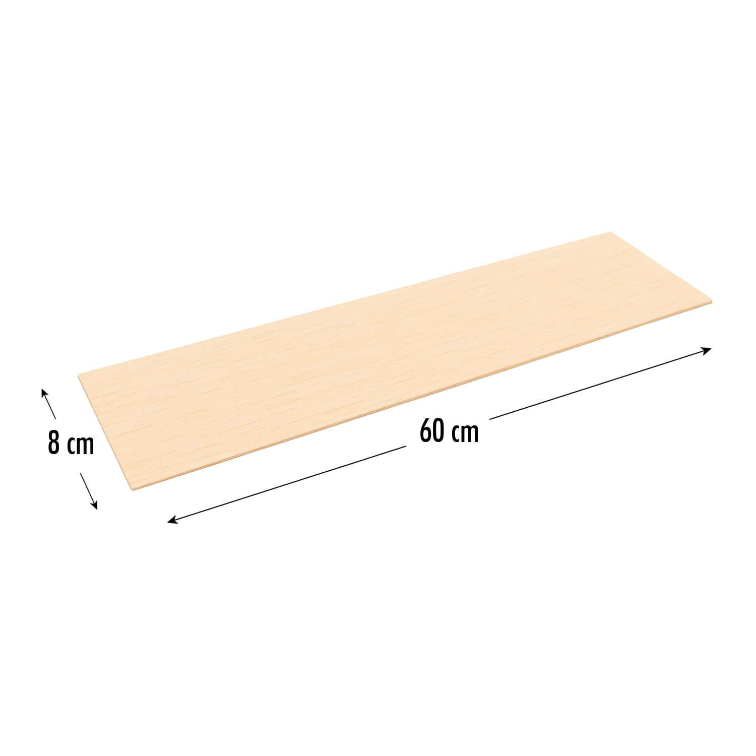 Laminas de balsa de 4 x 80 x 600 mm, en set de 5 unidades. - FL BAL - Kywi