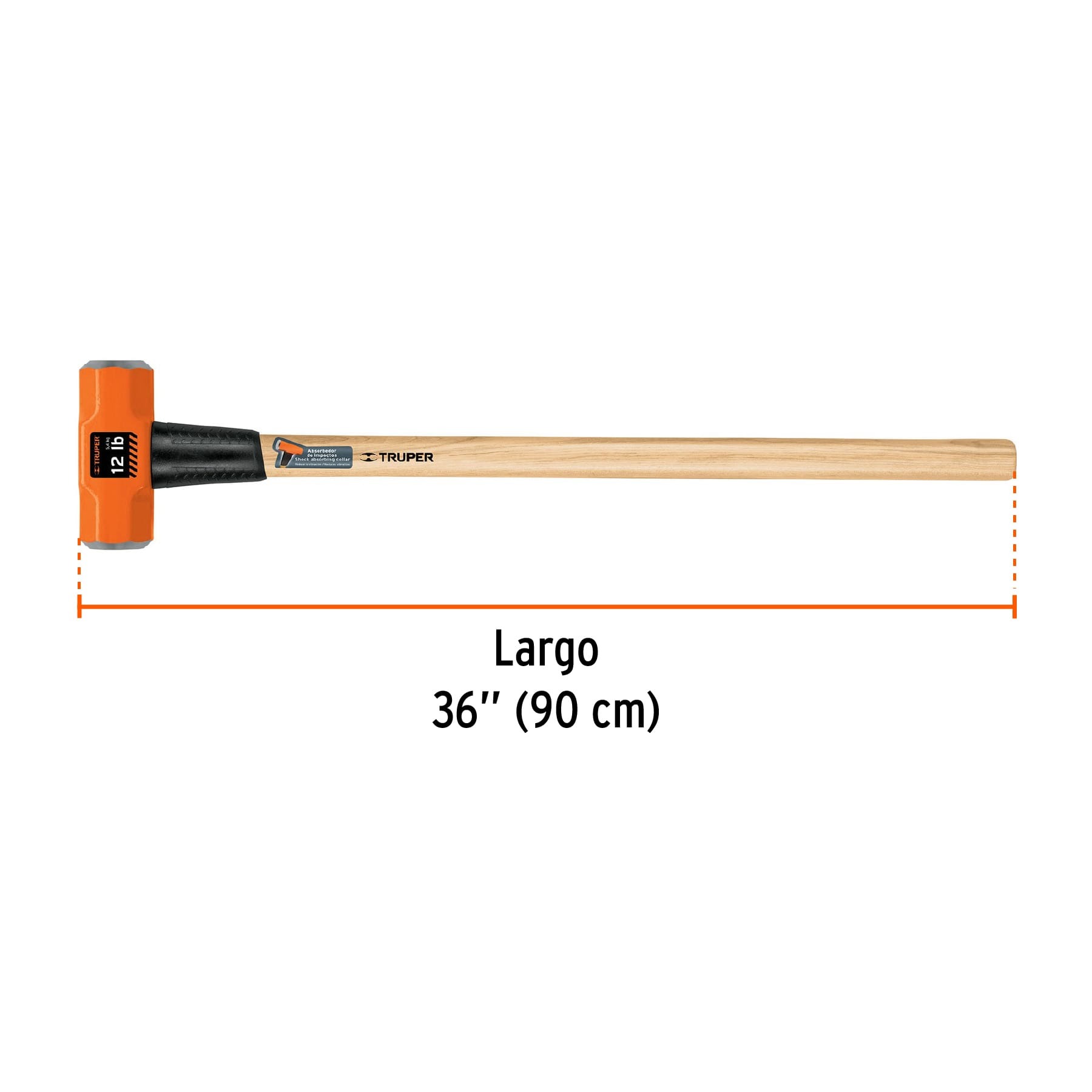 Combo octagonal de 12 lbs de acero con mango de madera de 36 ...