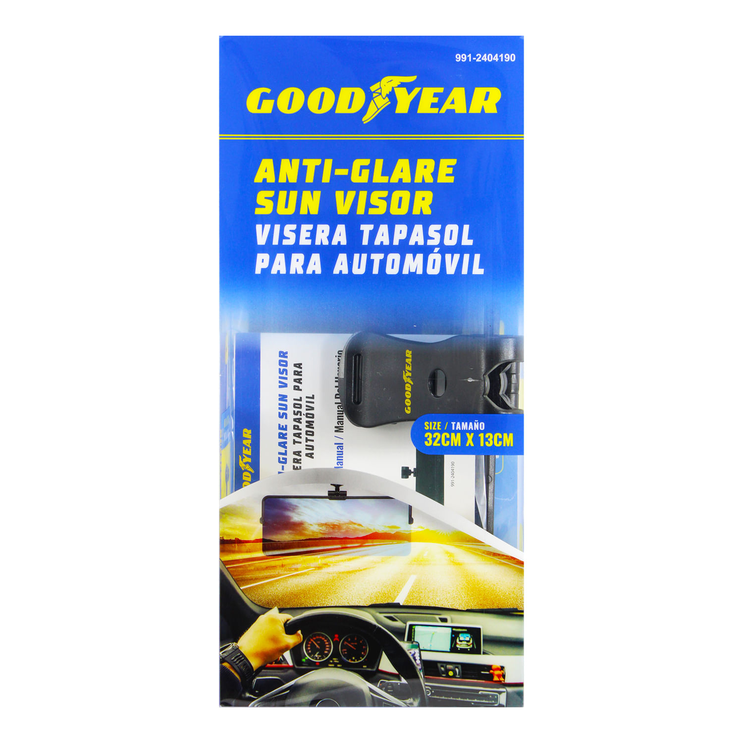 Parasol de 32 x 13 cm para la visera del conductor. - GOODYEAR - Kywi