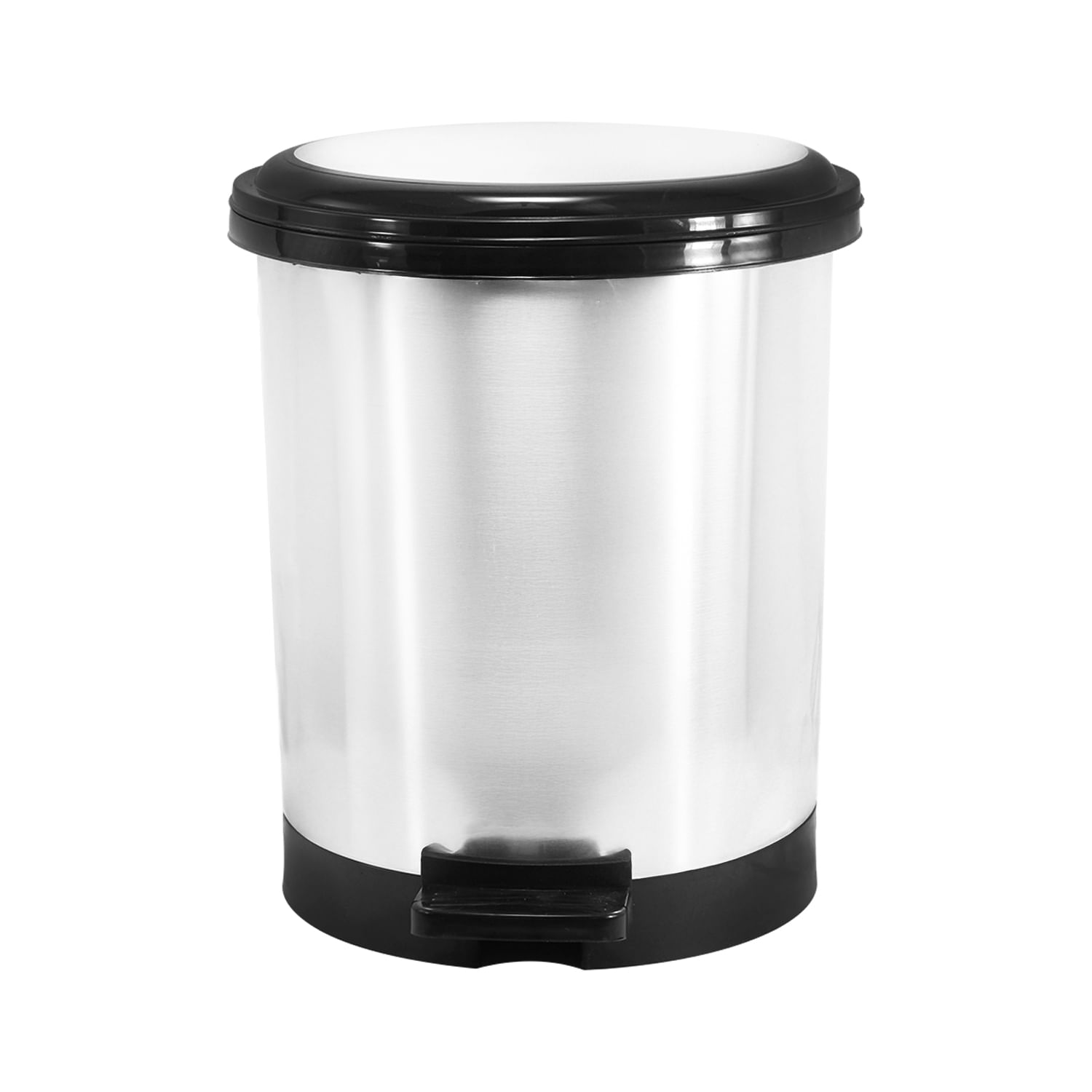 Tacho plástico con diseño metálico, de 12 lt, con tapa y pedal de 33 x ...