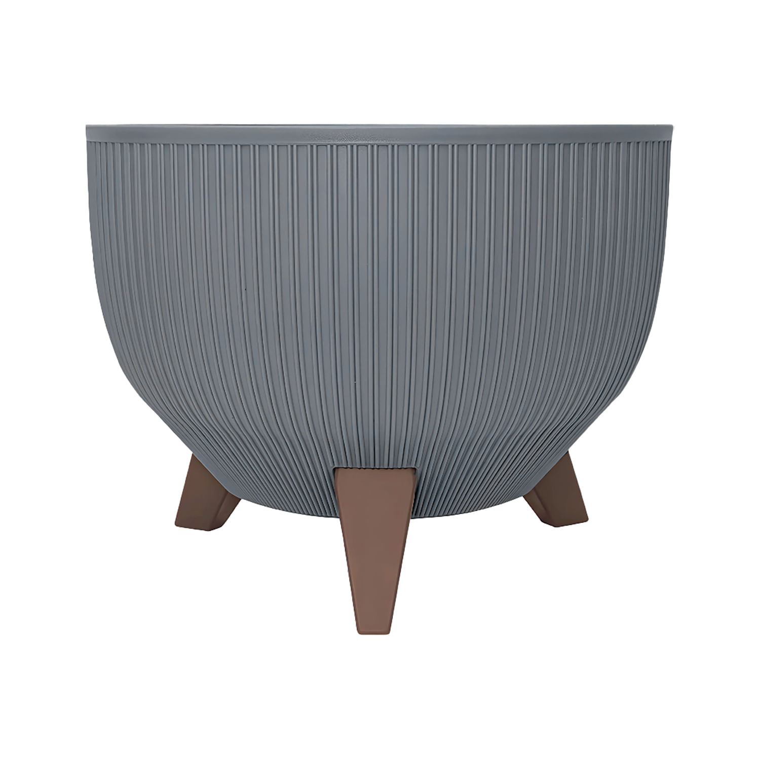 Macetero plástico redondo "Deco lines" bajo de 9,5 lt con patasa - CASA ...