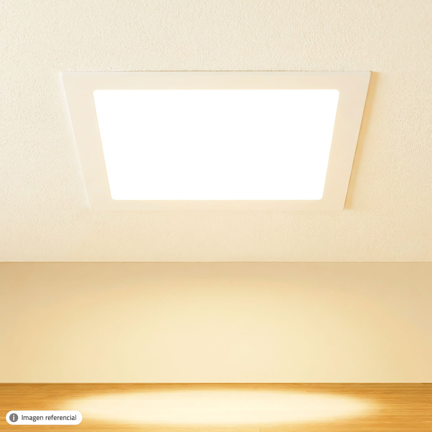 Panel LED cuadrado EMPOTRABLE con 24W de potencia, luz cálida de 3000 K ...