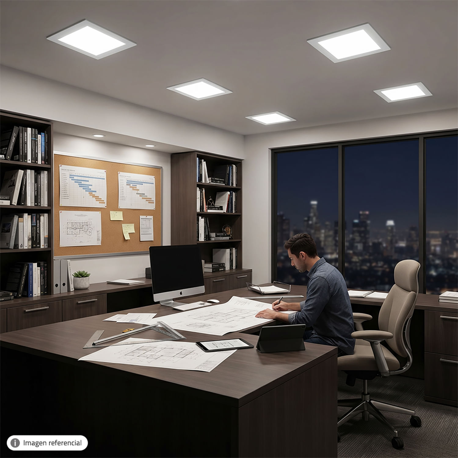 Panel LED cuadrado empotrable de 18 W con luz blanca de 6000 K - K PRO ...